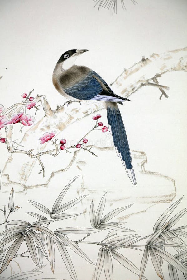 Chinese Traditional Ink Painting Stock Illustration - Illustration of ...