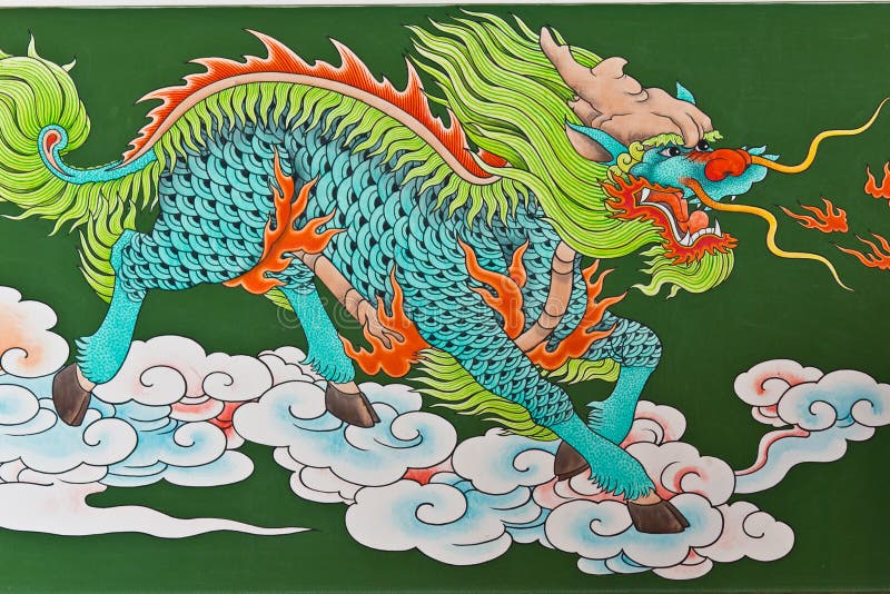 Chinese Traditional Kirin Pattern Stock Illustration - Illustration of ...