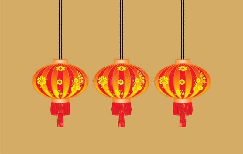 Chinese Traditional Lamp Design. Vector Stock Vector - Illustration of ...