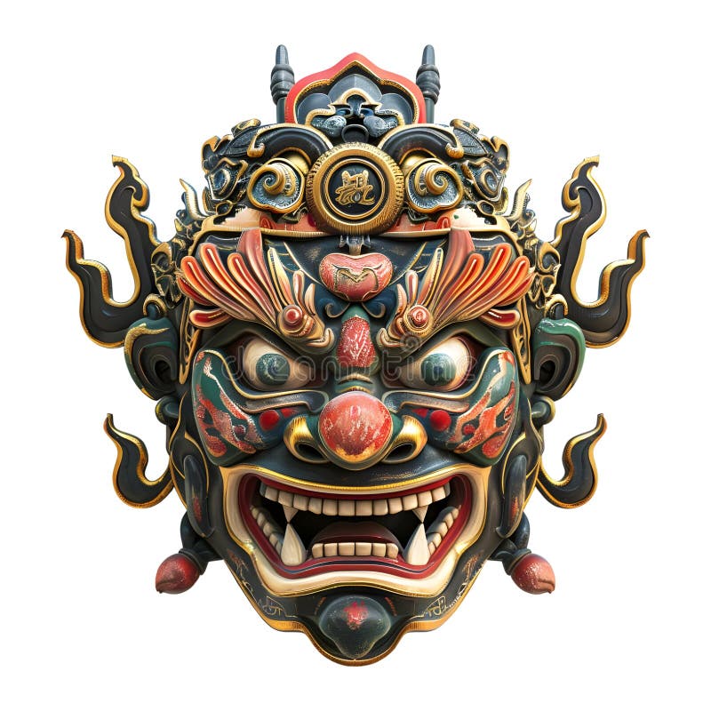 Chinese Traditional Mask on Transparent Background - Ai Generated Stock ...