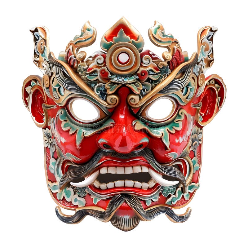 Chinese Traditional Mask on Transparent Background - Ai Generated Stock ...