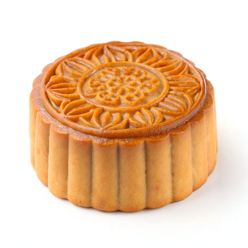 Chinese Traditional Mooncake Pastry Isolated on White Background Stock ...
