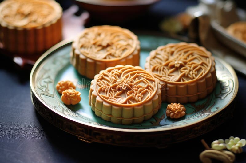 Chinese Traditional Mooncakes for Mid-Autumn Stock Illustration ...
