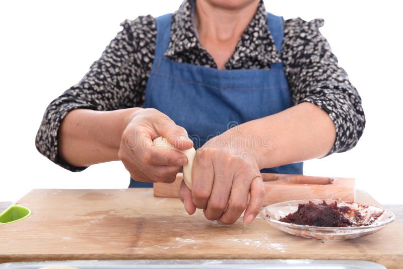 Chinese Traditional Pastry Chef is Making Moon Cakes Stock Photo ...