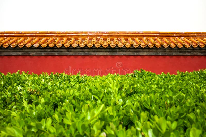Chinese Traditional Red Wall Building Pattern Stock Photo - Image of ...