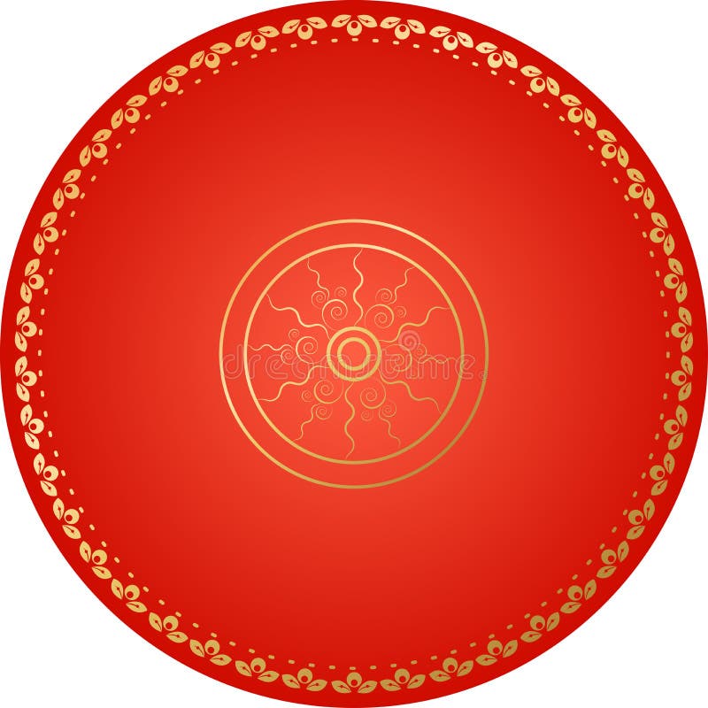 The Chinese Traditional Rounded Pattern Stock Vector - Illustration of ...