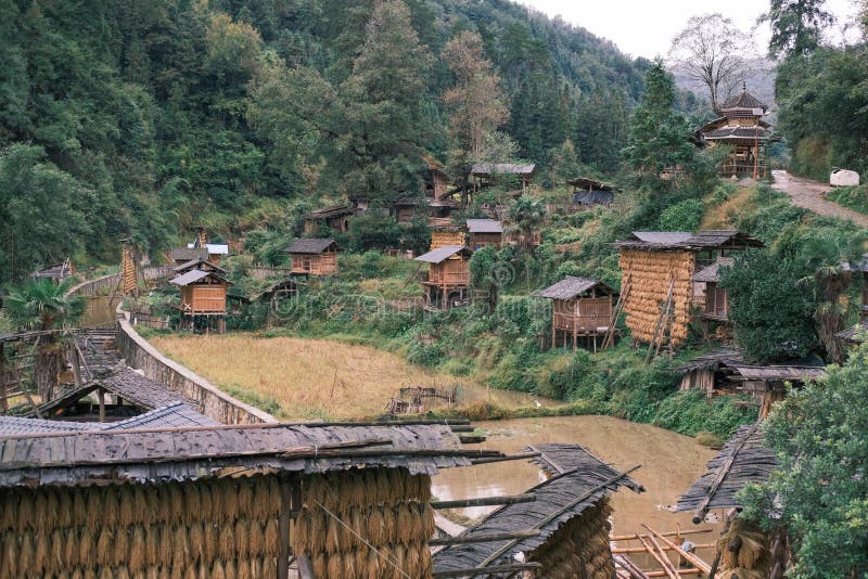 Chinese Traditional Rural Scenery Stock Photo - Image of river, track ...