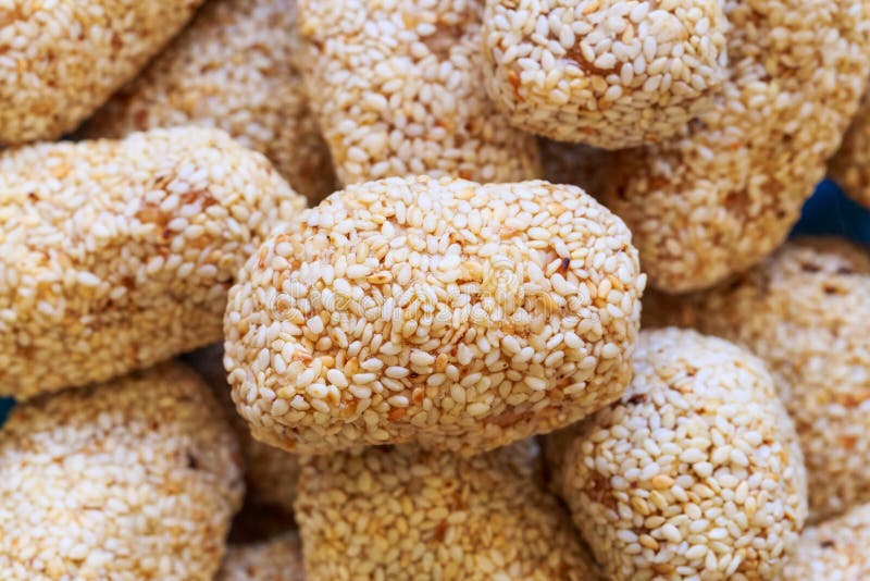 Traditional Chinese Sesame Biscuit Stock Photo - Image of confectionery ...