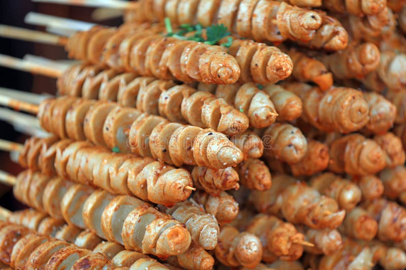 Chinese Traditional Snack Roasted Gluten Stock Photo - Image of fried ...