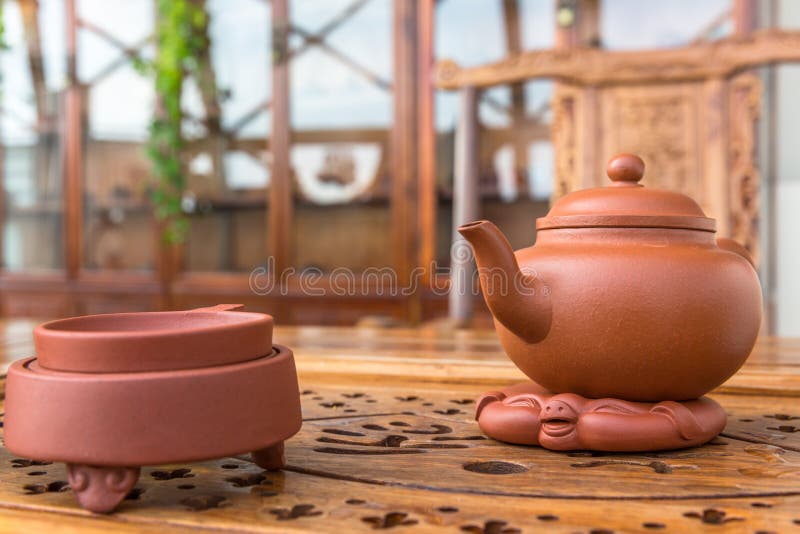 Chinese Traditional Tea Set on Table Stock Photo - Image of table ...