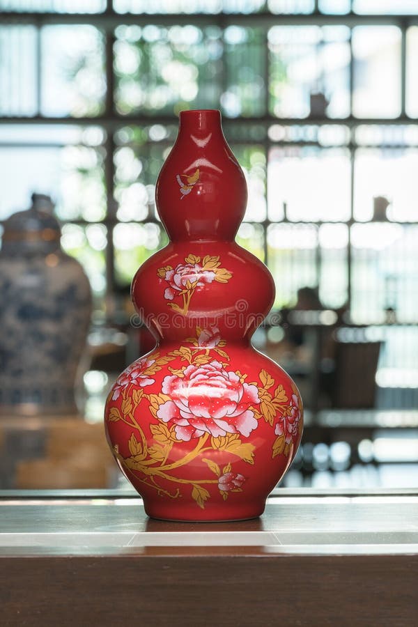 Chinese Traditional Vases on the Table Stock Image - Image of ...