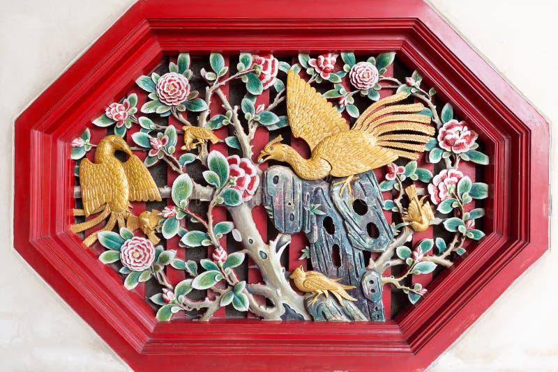 Traditional Ancient Chinese Decorative Window Frame Stock Photo - Image ...