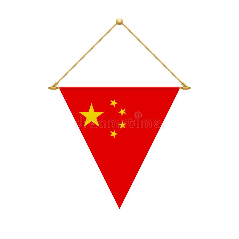 Chinese Triangle Flag Hanging, Illustration Stock Vector - Illustration ...
