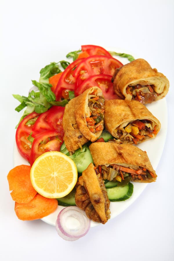 Chinese Vegetable Spring Rolls Stock Photo - Image of asian, vegetarian ...