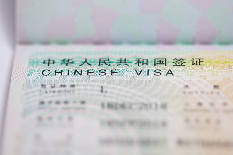 Chinese Visa for Tourist Single Entry. Tourist Visa Editorial Stock ...