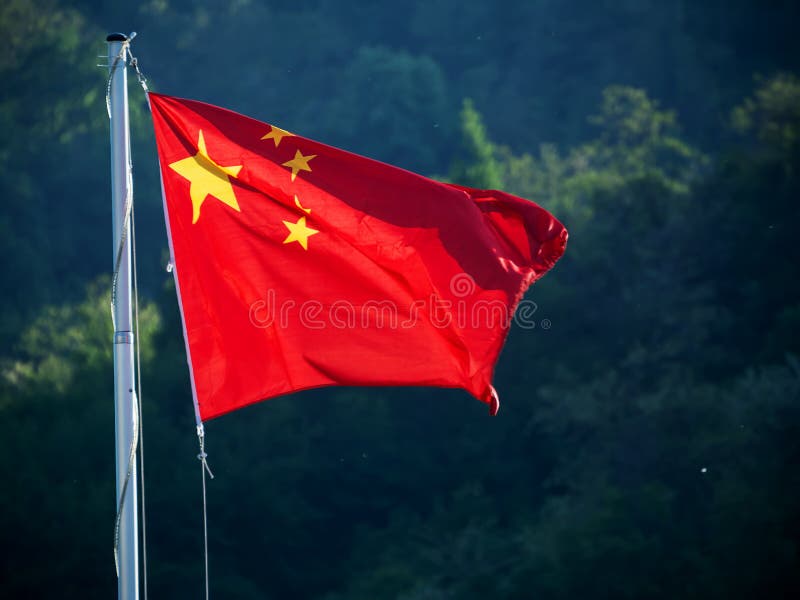 Chinese Vlag En Groen in Backgroud Stock Afbeelding - Image of symbool ...
