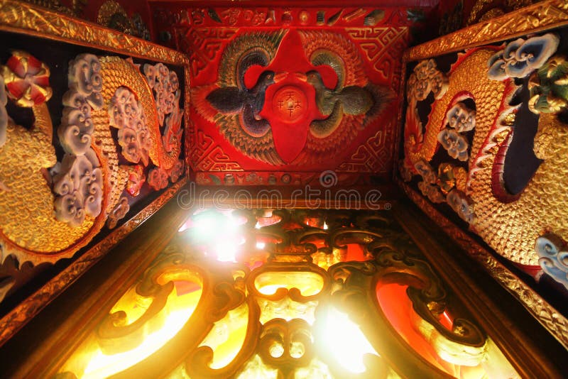 Chinese Wall and Roof Decoration Patterns Stock Photo - Image of roof ...