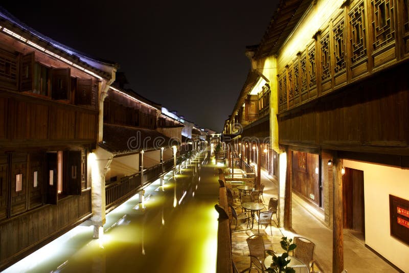 Chinese water village editorial stock photo. Image of zhou - 21386953