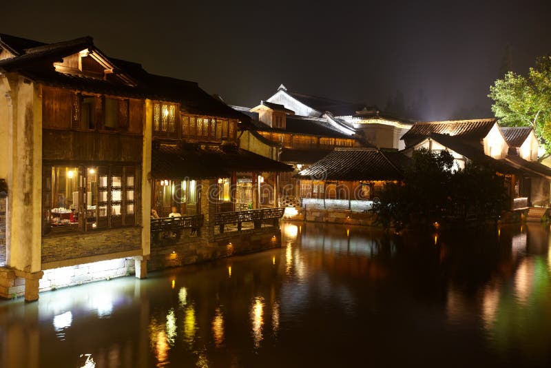 The Chinese Watery Town Buildings Stock Image - Image of holiday ...