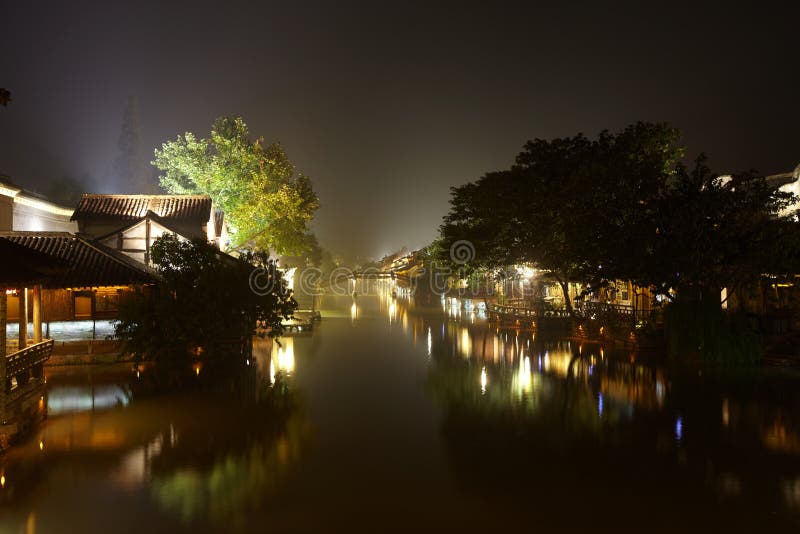 The Chinese Watery Town Buildings Stock Photo - Image of resort, china ...