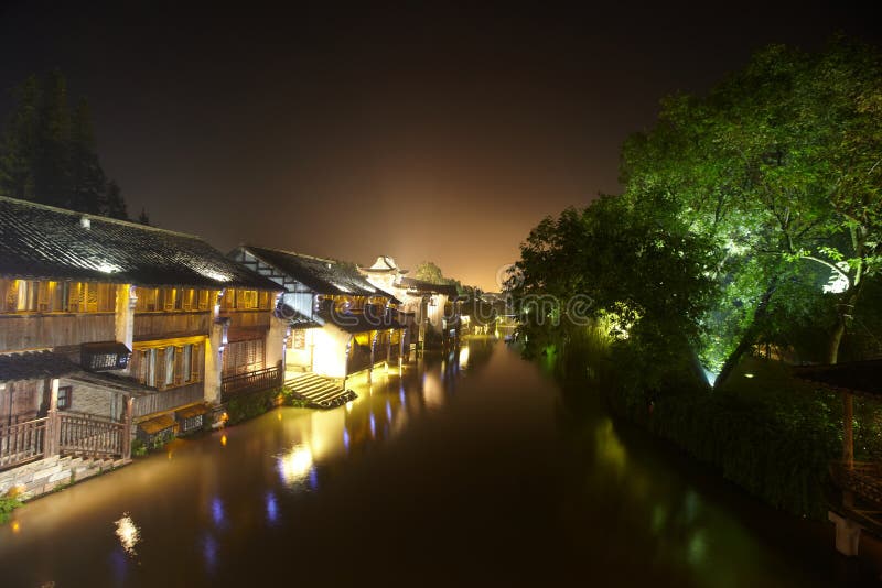 The Chinese Watery Town Buildings Stock Photo - Image of water, china ...