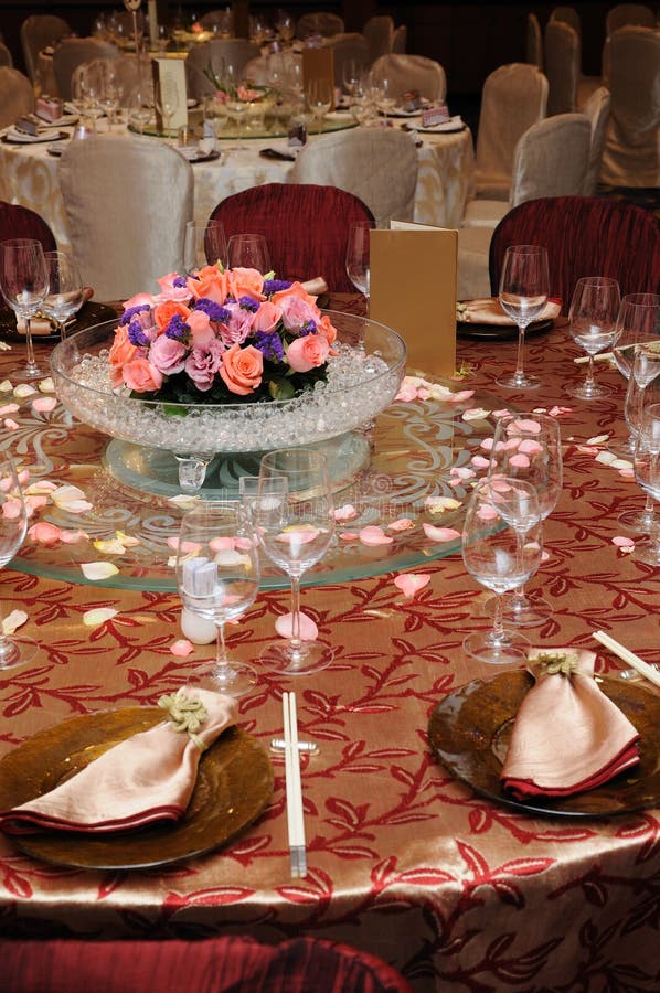 Chinese wedding table set stock image. Image of table - 20088435