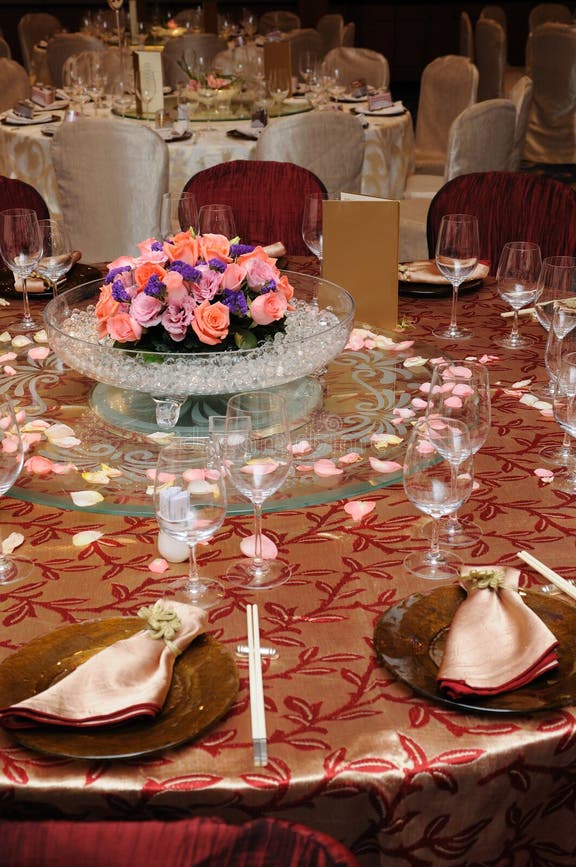 Chinese wedding table set stock image. Image of table - 8445637