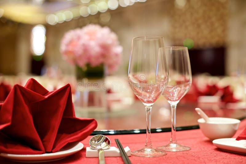 Chinese wedding table set stock image. Image of table - 20088435