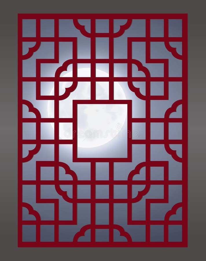 Chinese Window Frame, Ancient Building Stock Vector - Illustration of ...