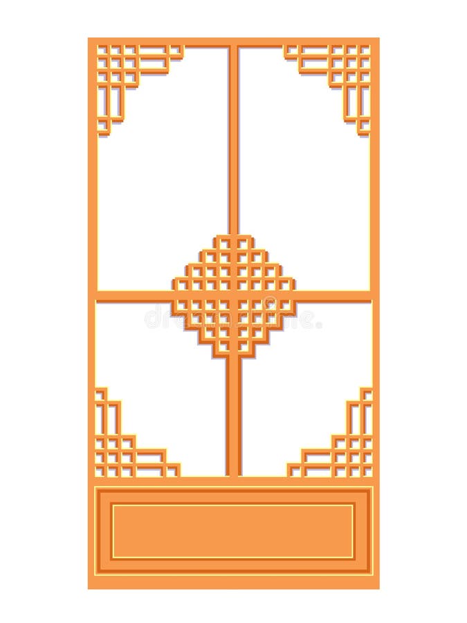 Traditional Chinese doors stock illustration. Illustration of travel ...