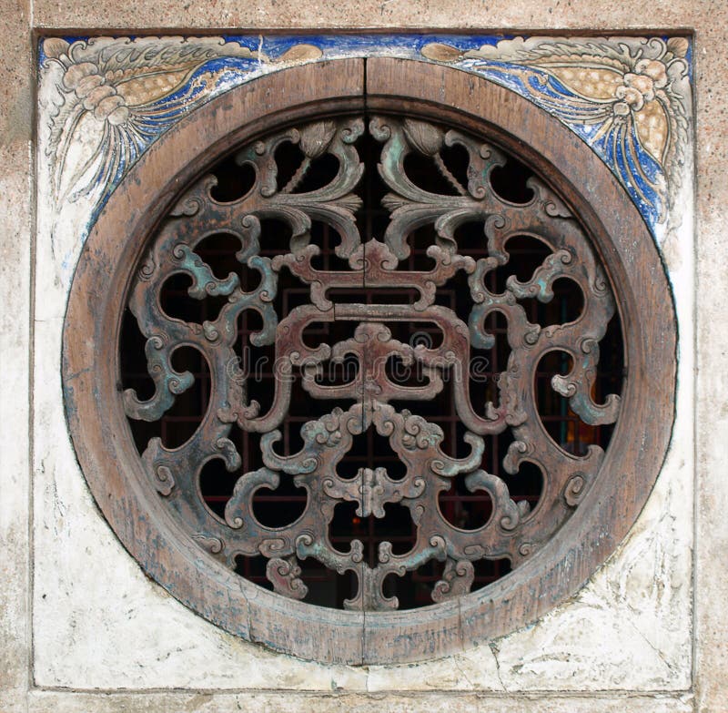 Chinese Circle Window stock photo. Image of carving, chinese - 17902078