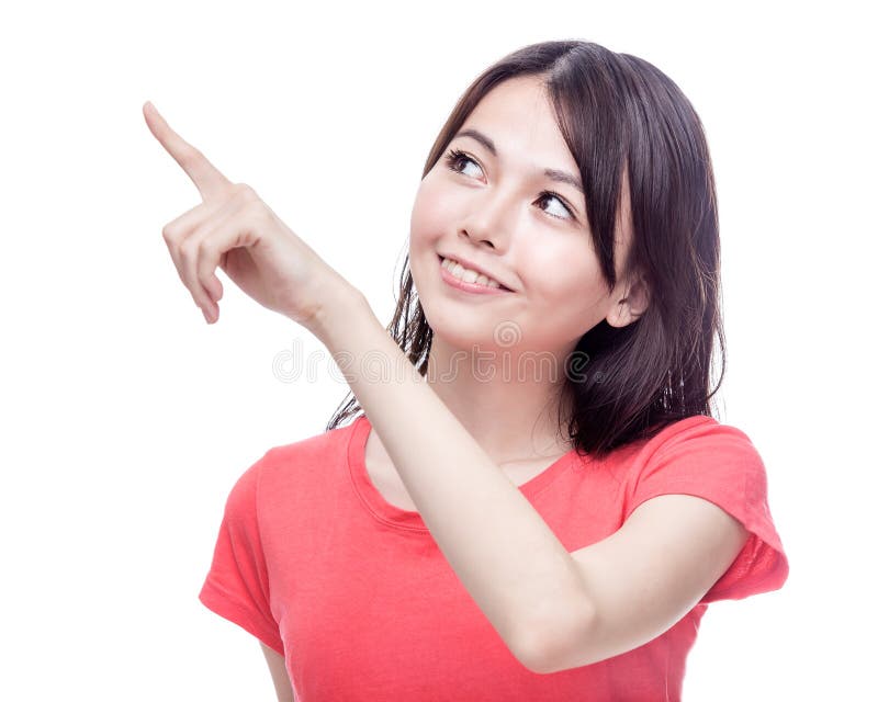 Chinese woman pointing stock image. Image of smiling - 54000187