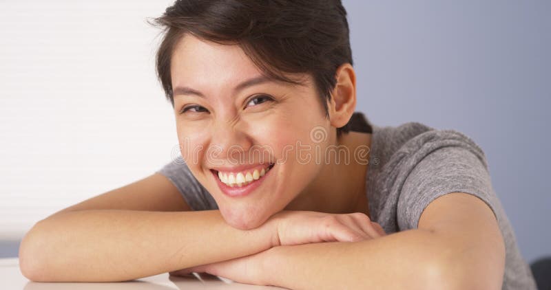 Chinese Woman Smiling at Camera Stock Photo - Image of attractive ...