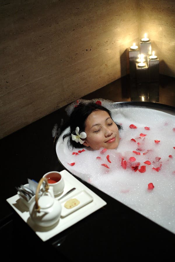 Chinese Woman at Spa stock photo. Image of erotic, brunette - 432710