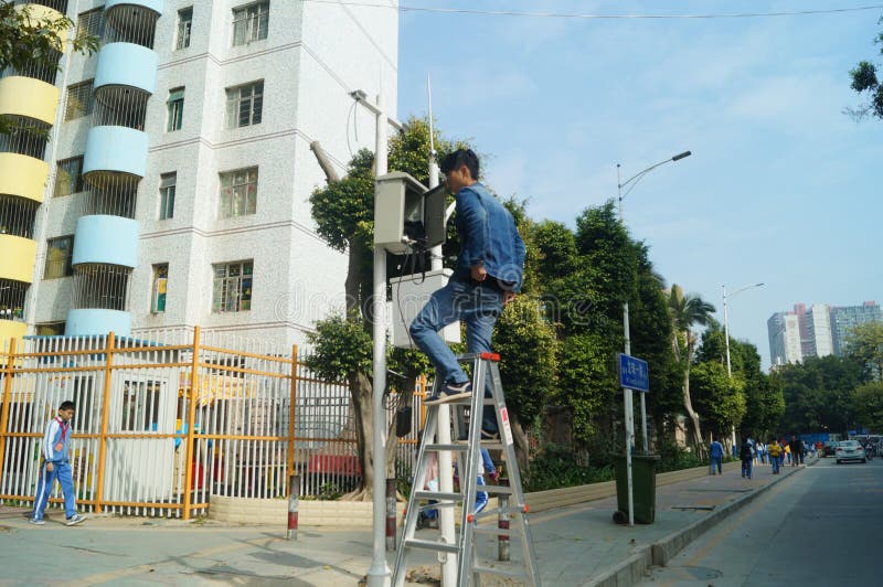 Chinese Workers in the Maintenance of Power Facilities Editorial Image ...