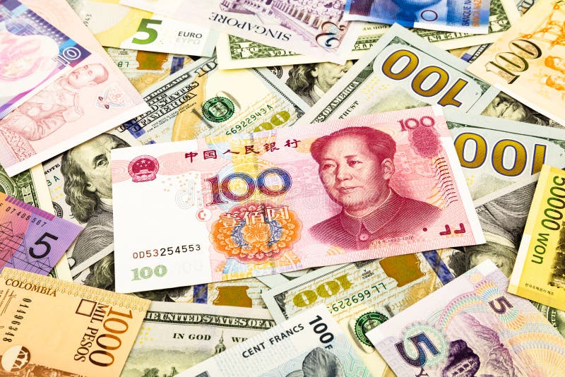 Chinese and World Currency Money Banknote Stock Image - Image of ...