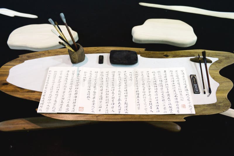 Chinese writing and tools editorial photography. Image of ancient ...