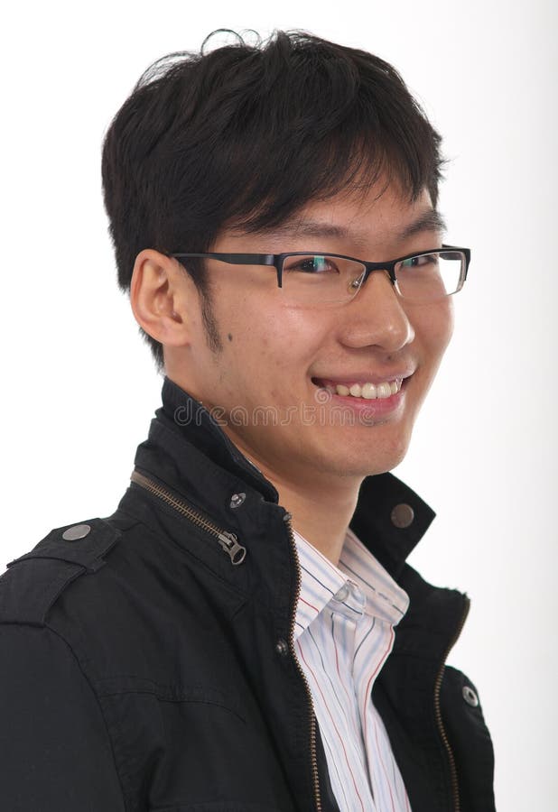 Chinese Young Man Portrait of Smiling Stock Image - Image of smile ...