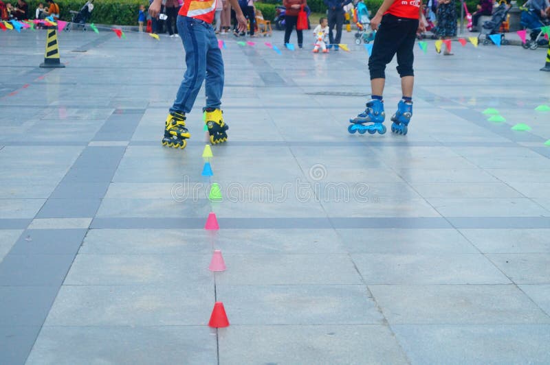 Young Men are Doing Roller Skating Editorial Stock Photo - Image of ...