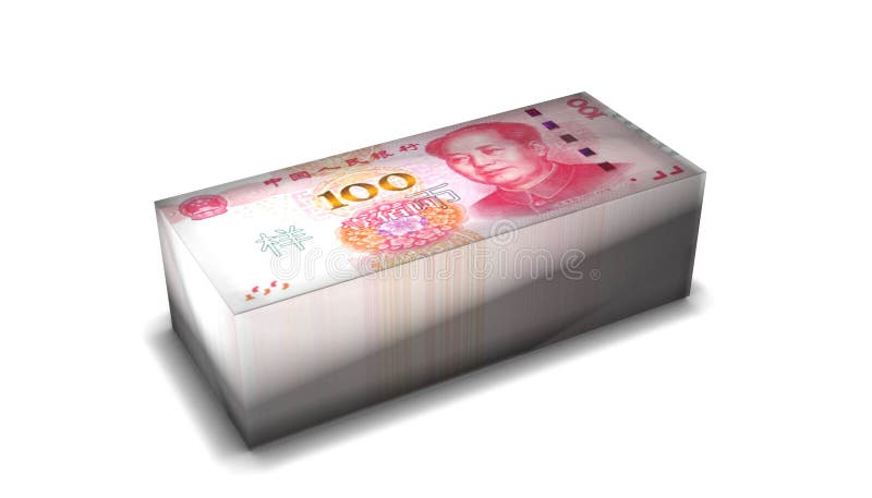 Chinese Yuan Banknotes Money Stack on White Background Stock ...