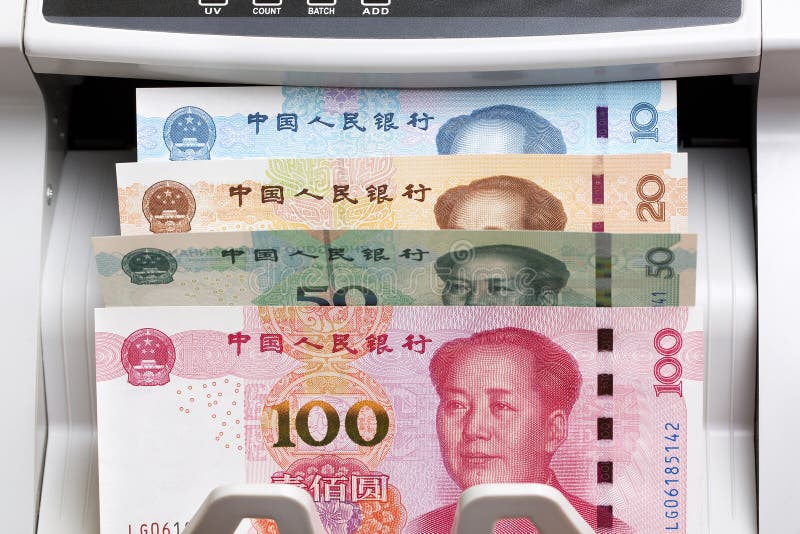 Chinese Yuan in a Counting Machine Stock Photo - Image of china ...