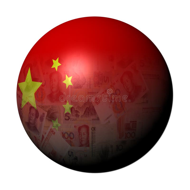 Chinese yuan flag sphere stock illustration. Illustration of finance ...
