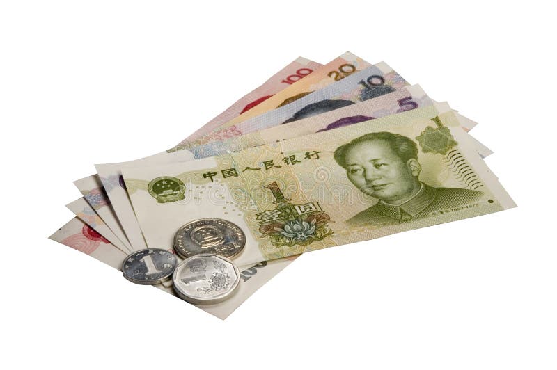 Chinese Yuan (RMB) Renminbi on White Stock Image - Image of growth ...