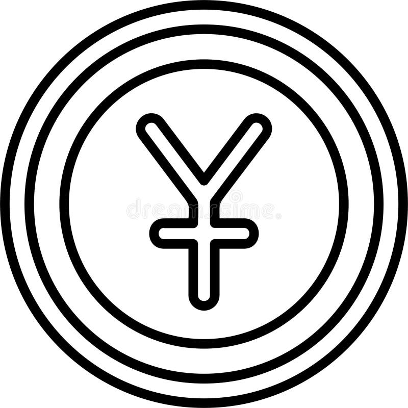 Chinese Yuan Symbol Outline Vector Icon Stock Vector - Illustration of ...
