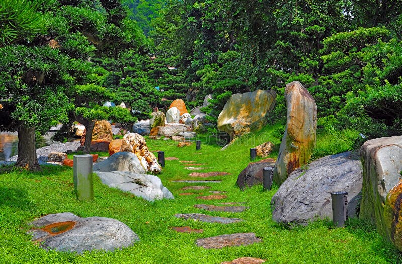 Chinese zen garden scene stock image. Image of small - 52841973