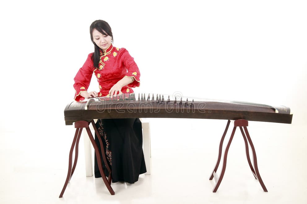 Chinese zither performer stock image. Image of instrument - 13472679