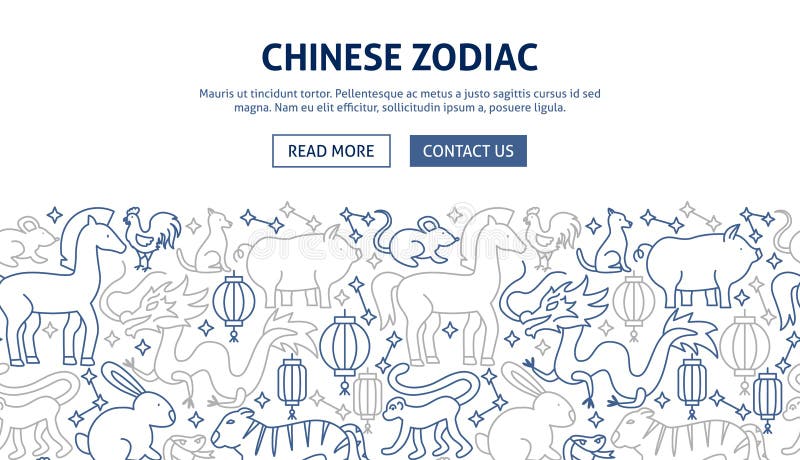 Chinese Zodiac Banner Design Stock Photo - Image of lunar, oriental ...