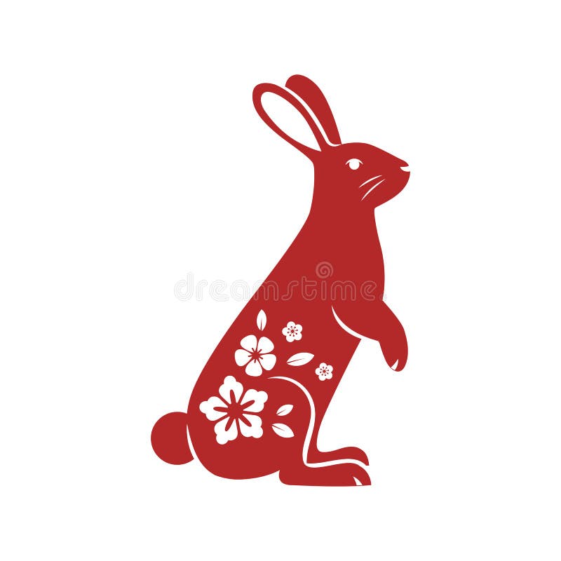 Chinese Zodiac of Rabbit Year Stock Vector - Illustration of vietnam ...