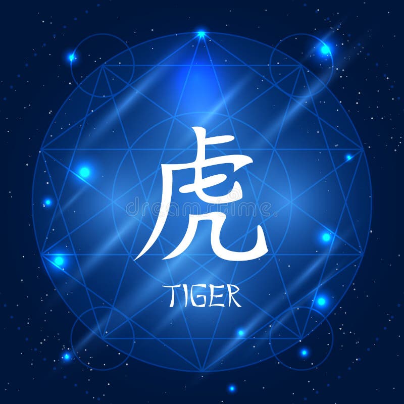 Chinese Zodiac Sign Tiger stock vector. Illustration of culture - 66249118