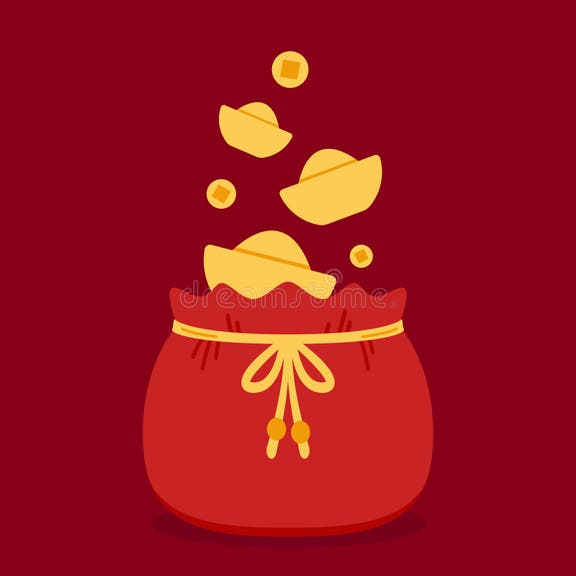 Chinese New Year Money Pocket Vector. Chinese Money Bag Vector Stock ...